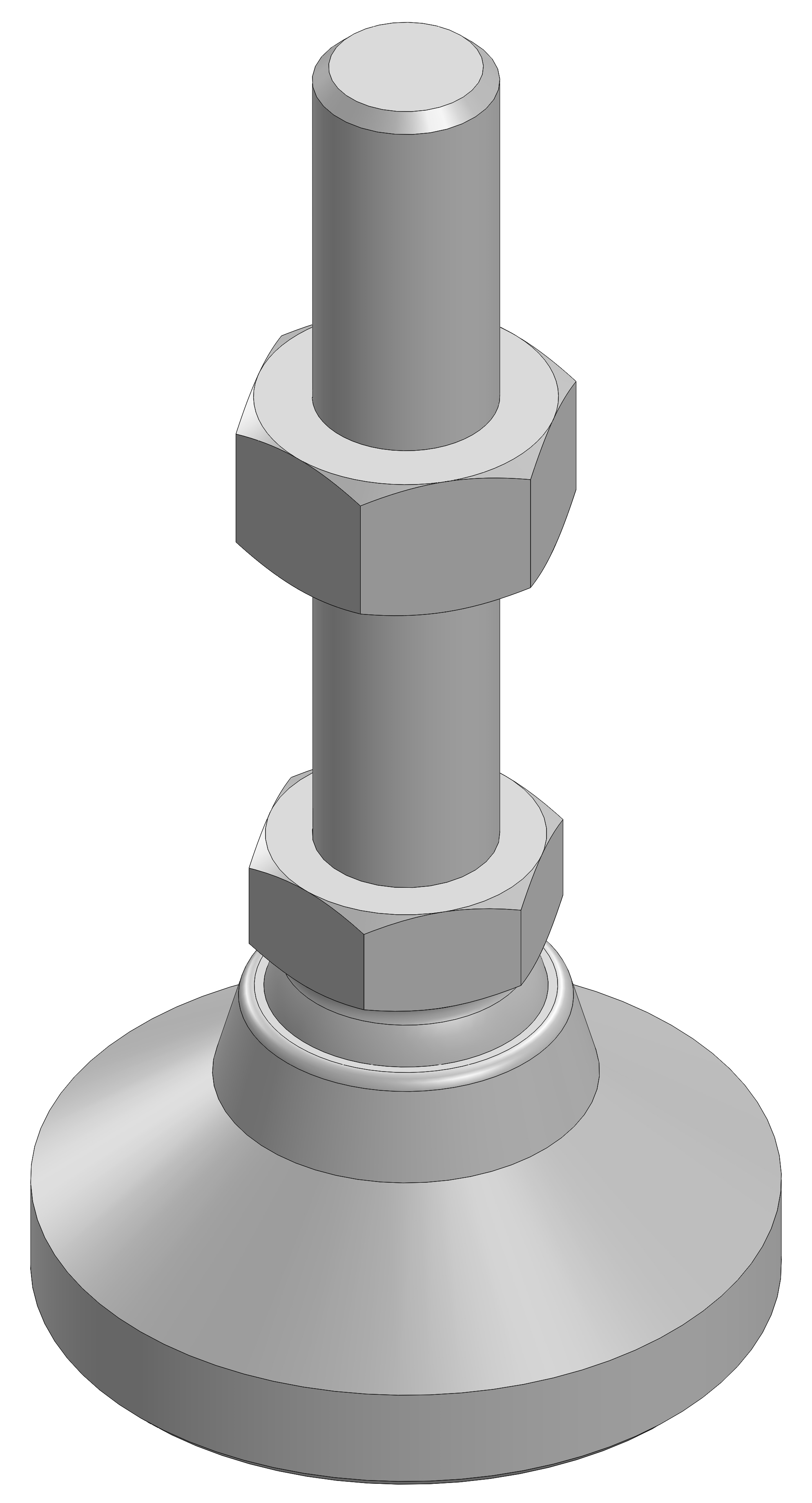 M8 Stem Mt Leveling Foot, 40mm Stud (1400kg)